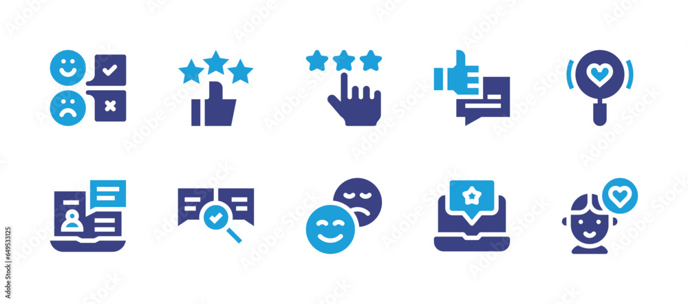 Feedback icon set. Duotone color. Vector illustration. Containing ...