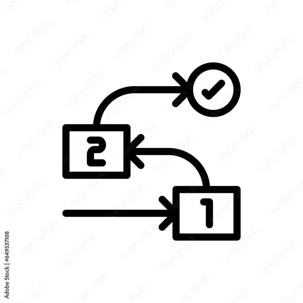 Planning project management icon with black outline. business, plan ...