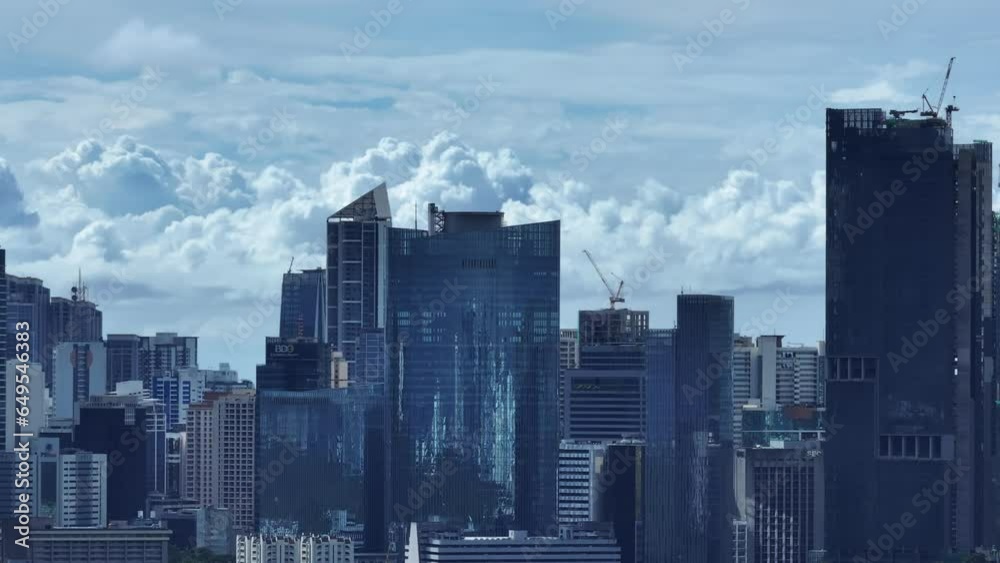 Bonifacio Global city (BGC) and Makati city 4k Aerial Stock Video ...