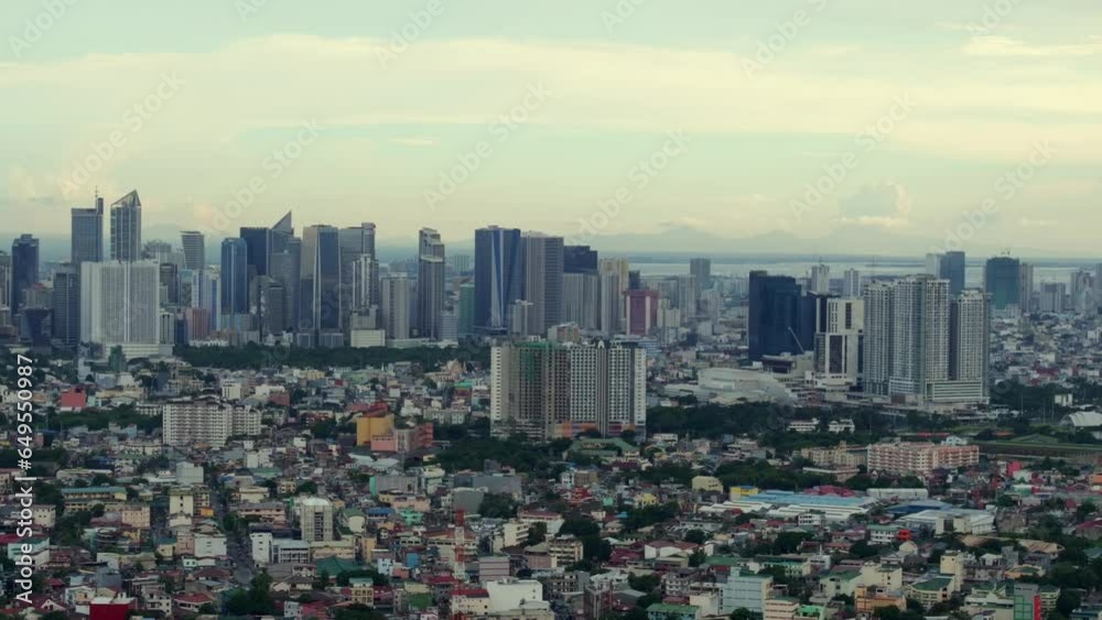 Bonifacio Global city (BGC) and Makati city 4k Aerial Stock Video ...
