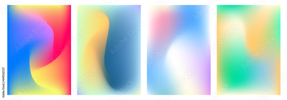 Set of vector gradient backgrounds with grainy texture. For covers ...