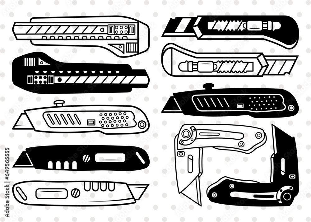 Box Cutter Silhouette, knife Svg, Paper Cutter Svg, Cutter Knife Svg ...