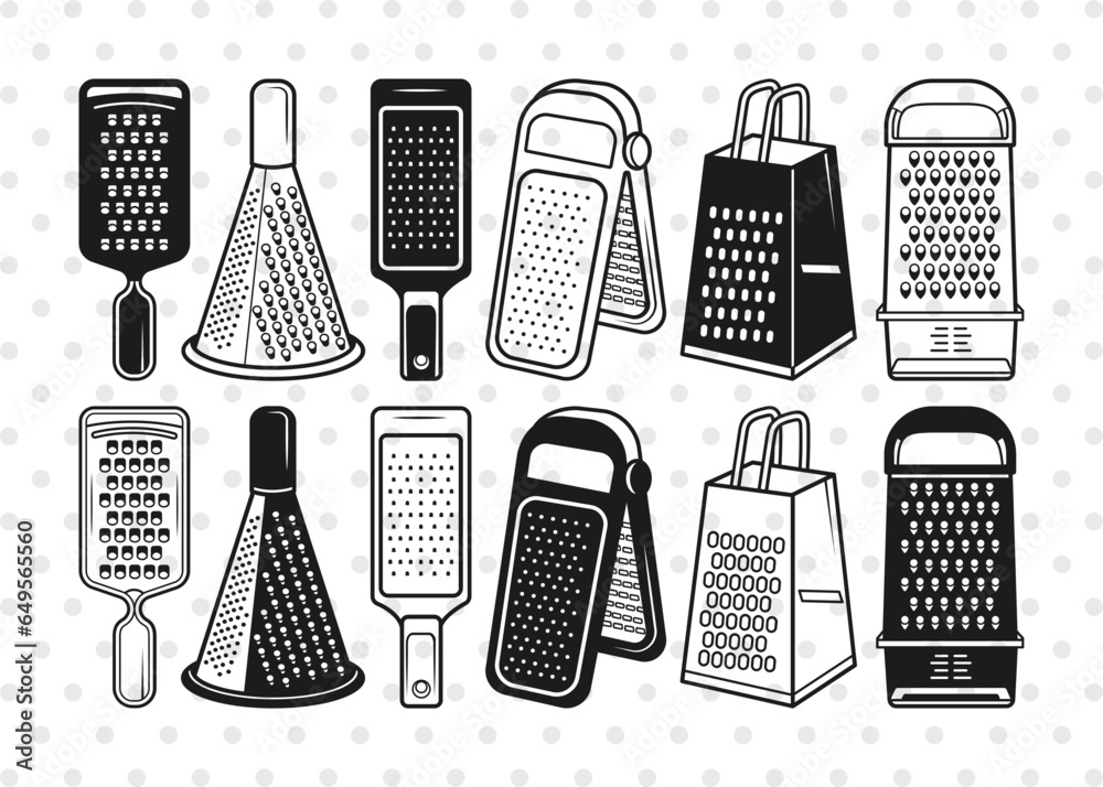 Vetor de Grater Silhouette, Kitchen Utensils Svg, Cooking Svg, Cheese ...