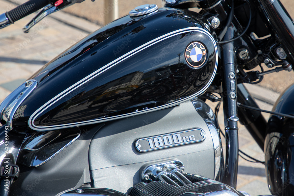 BMW r18 logo brand and text sign first edition black motorcycle detail ...