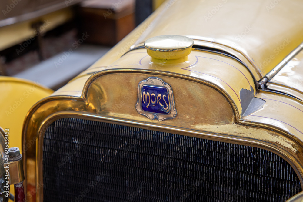 Mors automobile logo brand and text sign car automobile grille radiator ...