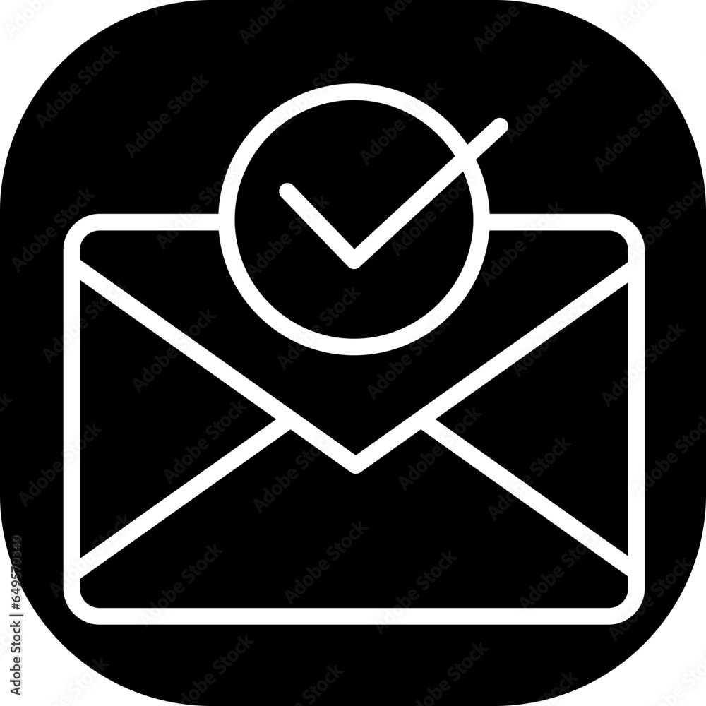 Approval letter approval icon with black filled line outline. letter ...