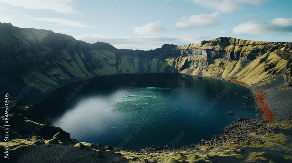 the mystique of a volcanic crater lake, where emerald waters lie ...