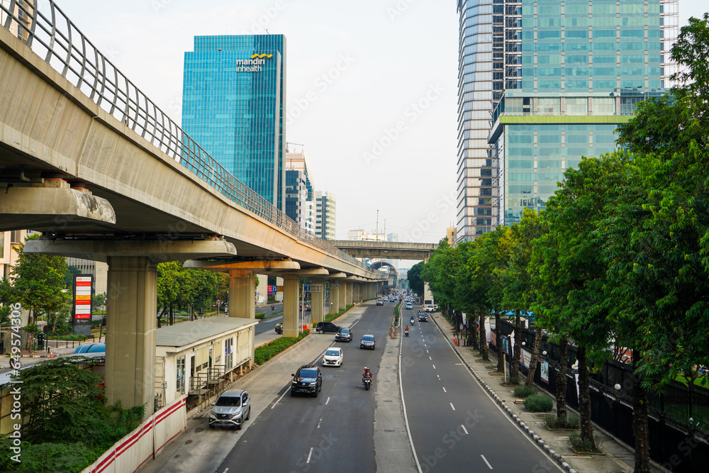 Jakarta - September 19, 2023 : The situation on Jalan Rasuna Said in ...