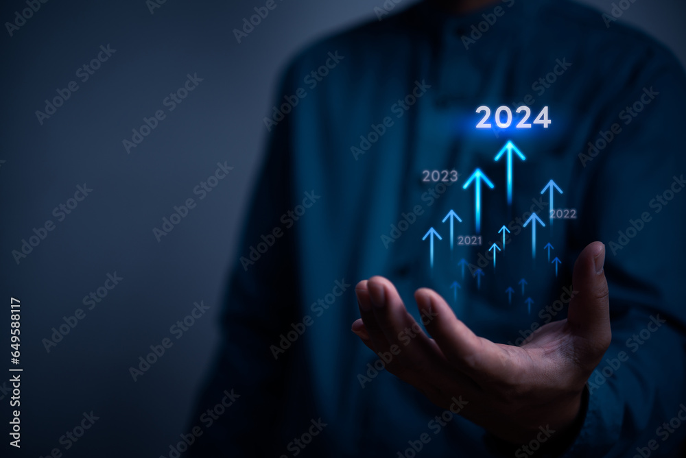 Increase business arrow corporate future growth year 2024. Digital ...