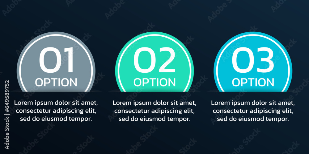 3 step, option info graphic template. Process diagram, business layout ...