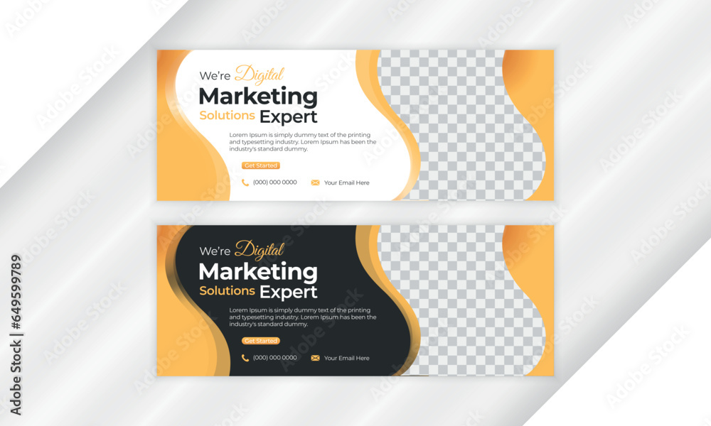 Modern abstract flat corporate Facebook cover, banner, social media ...