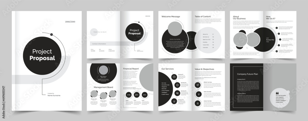 Vetor de Project Proposal, Corporate brochure layout, Brochure template ...