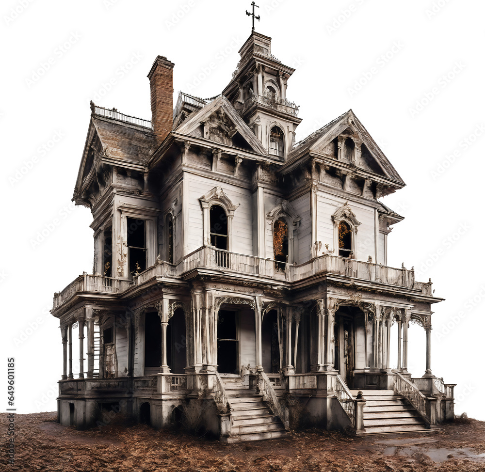 Halloween haunted house Spooky Night, Isolated on transparent ...