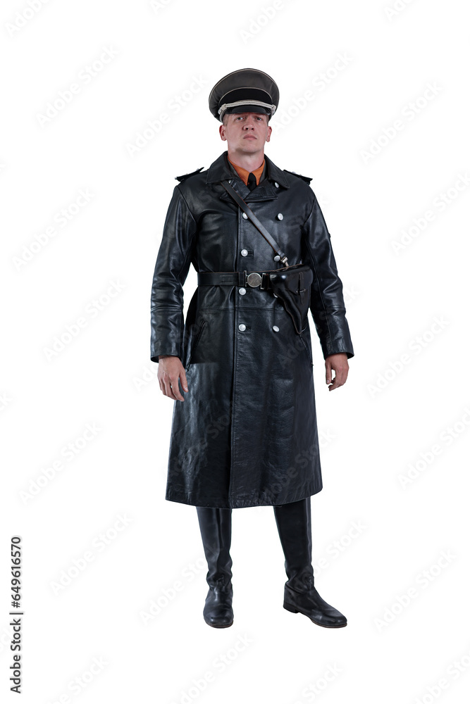 Male actor reenactor in historical uniform as an officer of the German ...