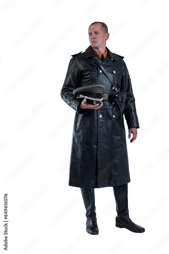 Male actor reenactor in historical uniform as an officer of the German ...