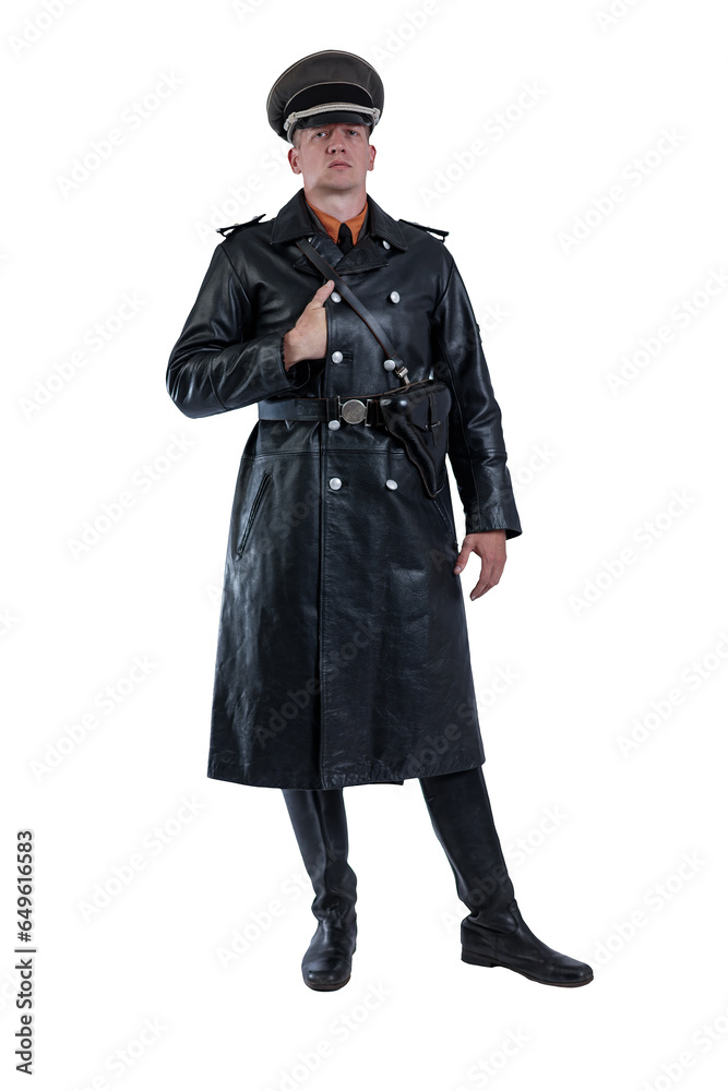 Male actor reenactor in historical uniform as an officer of the German ...