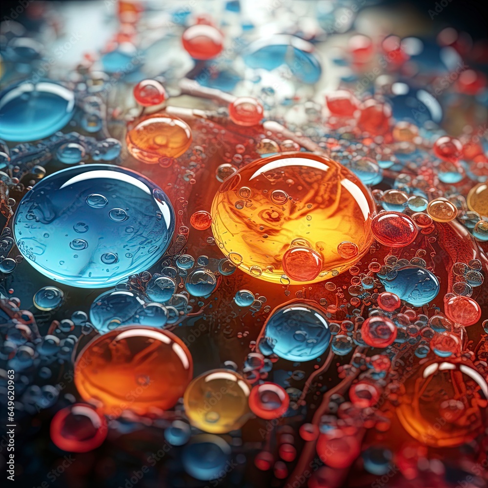 Human peripheral blood mononuclear cells (PBMC) cells under a ...