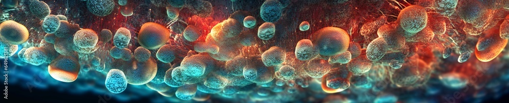 Human peripheral blood mononuclear cells (PBMC) cells under a ...