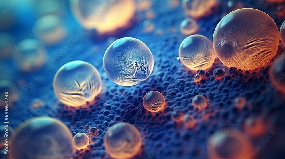 Human peripheral blood mononuclear cells (PBMC) cells under a ...