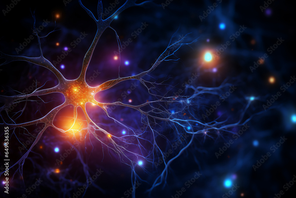 Brain neurons are cells that transmit electrical signals, forming ...