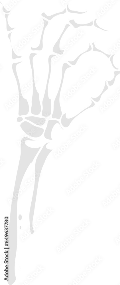 Skeleton hand ok gesture, isolated vector skeletal arm with bony ...