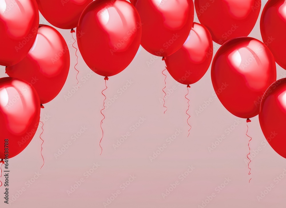 celebrate background with beautiful red balloons, copy space for text ...