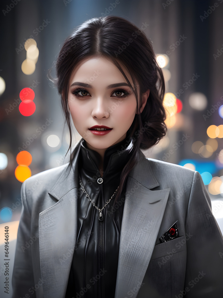 Beautiful Vampire worker with a good figure She was walking across a ...
