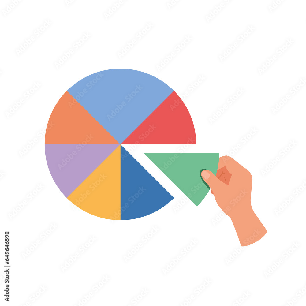 Hand holding pie chart. Diagram pie chart for Your documents, reports ...