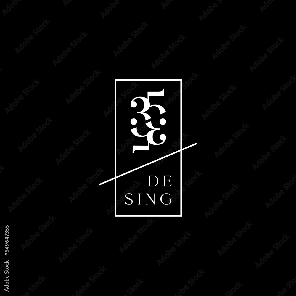 35 Logo, 35th number of thirty-five modern minimal logo icon sign ...