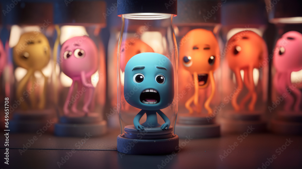 Bottles with monsters with different emotions. Emotional regulation and ...