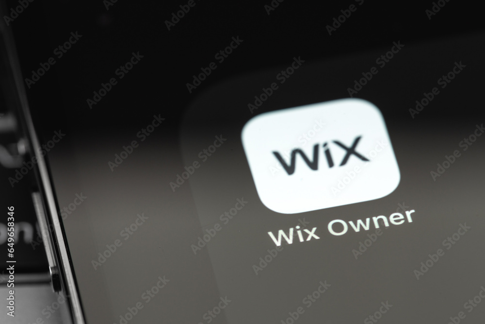 Wix Owner mobile app on a screen smartphone. Wix.com is an ...