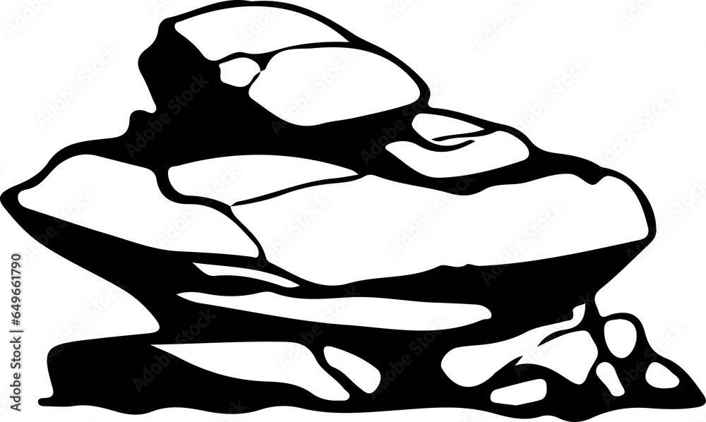 plies of rock comic drawing lines dry ink for decorated scene generated ...