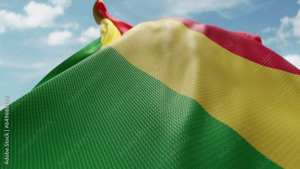 Wavy flag Republic Of The Congo blowing in the wind in slow motion ...