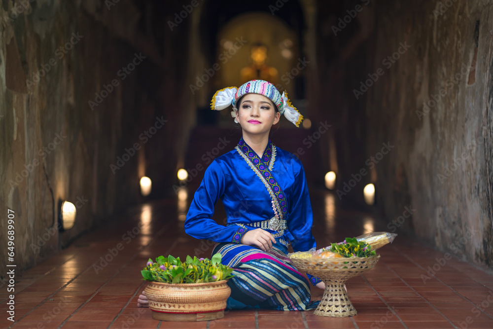 Beautiful Burmese girl wearing the Traditional National costume of the ...