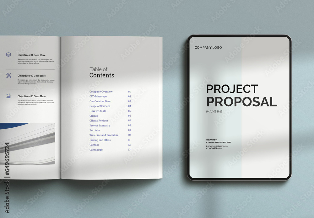 Project Proposal Template Stock Template | Adobe Stock