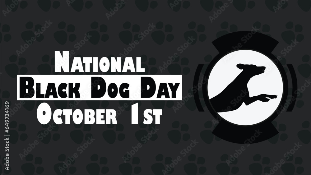 National Black Dog Day vector banner design. Happy National Black Dog ...