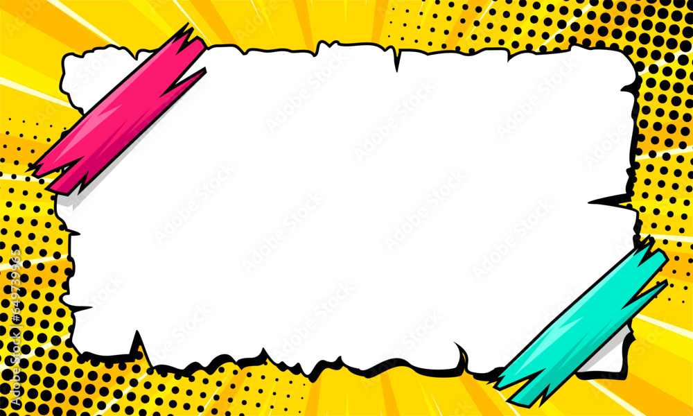 Blank comic cartoon template old paper background Stock Vector | Adobe ...
