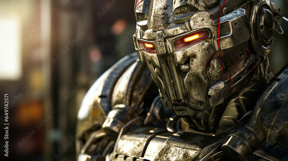 a humanoid android a robot with artificial intelligence, dirty dirty ...