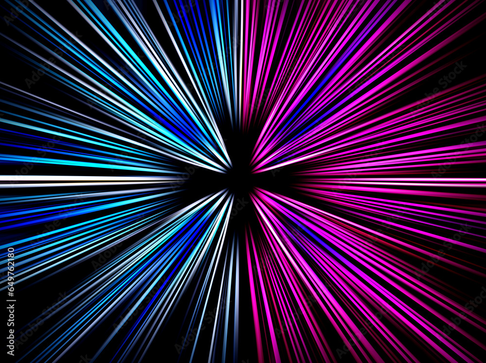 Abstract radial zoom blur surface in blue and pink tones. Spectacular ...