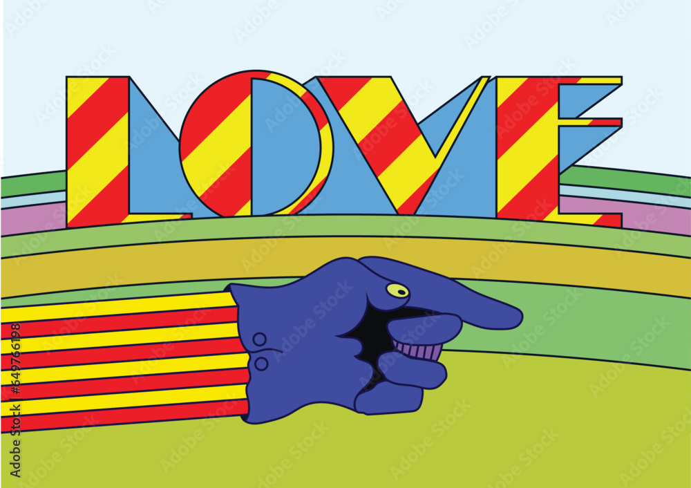 The Dreadful Flying Glove. Blue glove from the Yellow Submarine. The ...