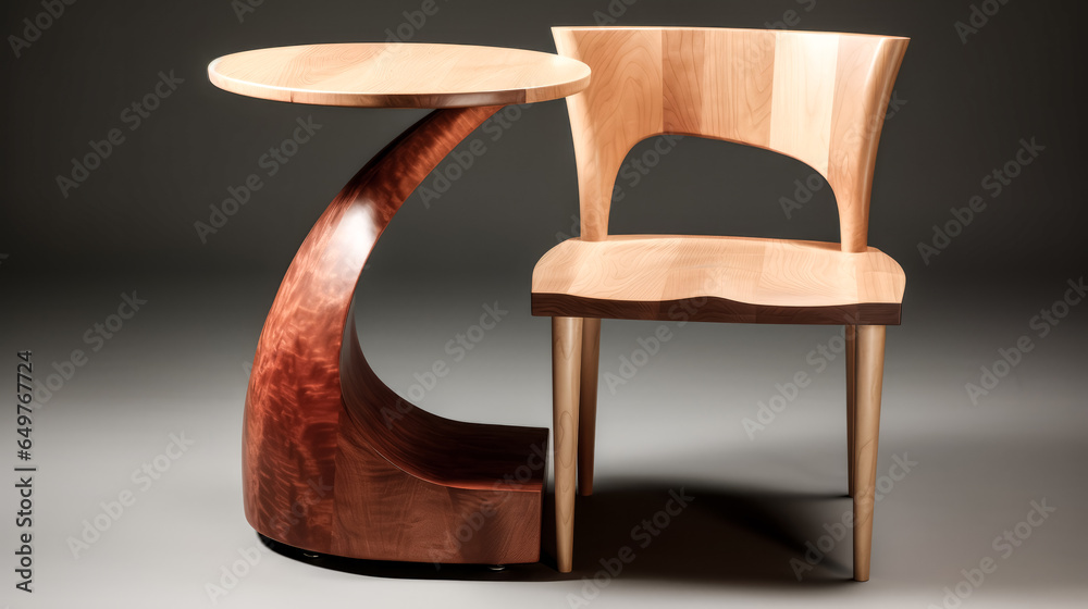 A chairside table perfectly sized to fit between two chairs is featured ...