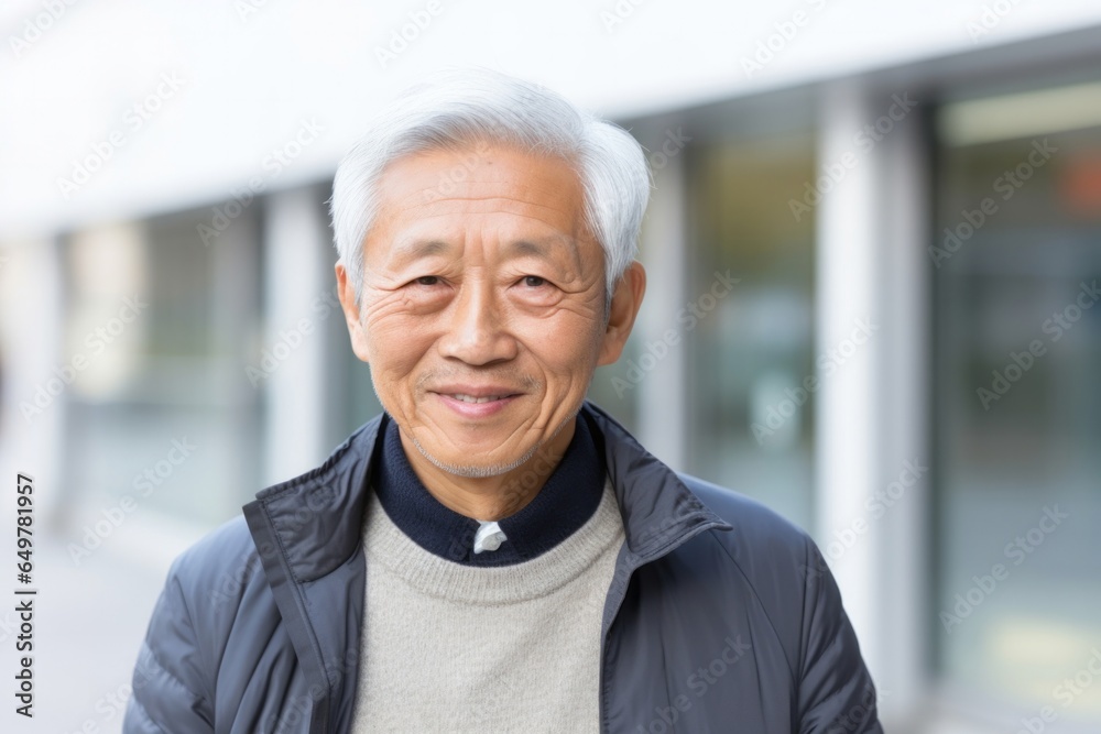 Cheerful group of mature people smiling and looking at camera in front ...