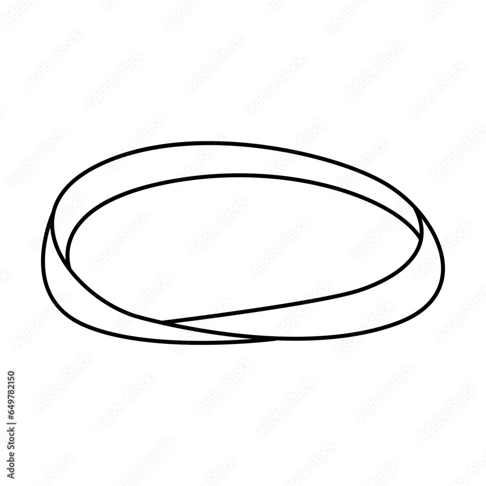 Mobius strip or one-sided surface hand drawn doodle vector illustration ...
