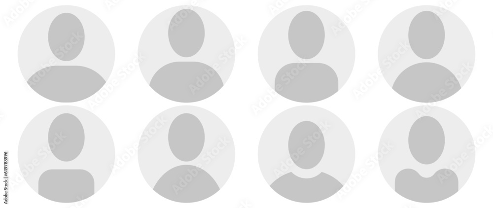 Vector flat illustration in grayscale. Avatar, user profile, person ...