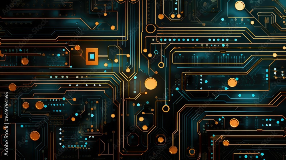 technology digital circuit infusion illustration computer data ...