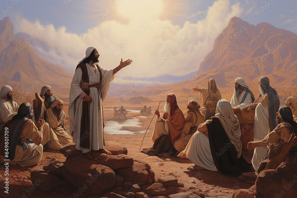 Generative AI picture of Jesus Christ preaching on the mountain ...
