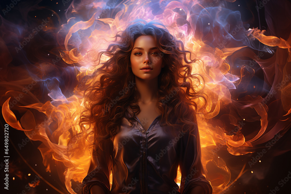 Generative AI picture of female person charming girl practice ...