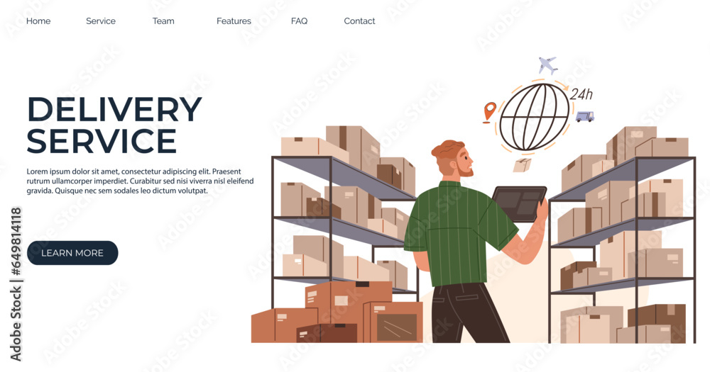 International logistic. Global delivery export. Vector. Fast and ...