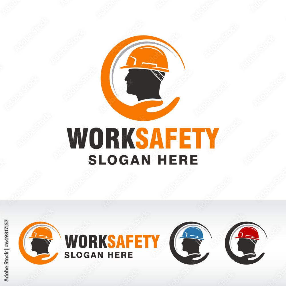 safety work logo design vector template vector de Stock | Adobe Stock