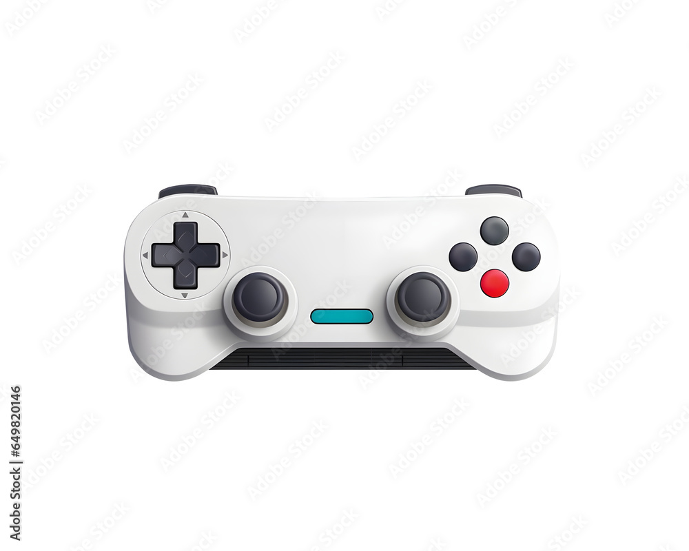 White gaming controller (PNG) isolated on transparent background, AI ...